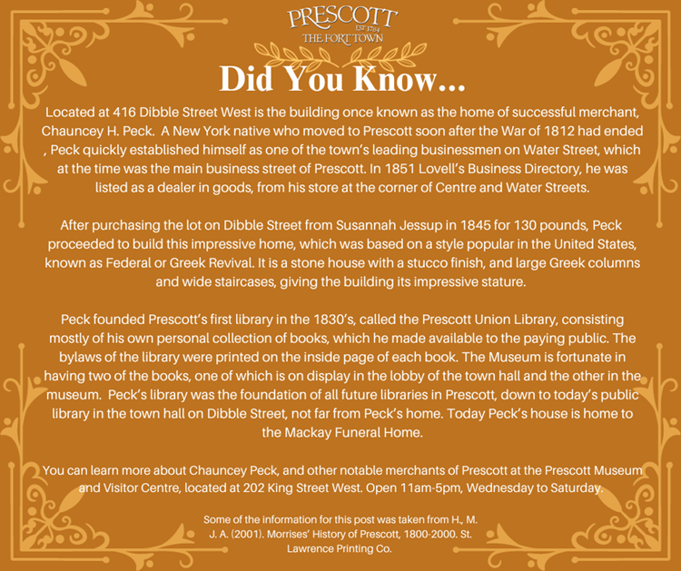 Museum & Visitor Centre - Town of Prescott